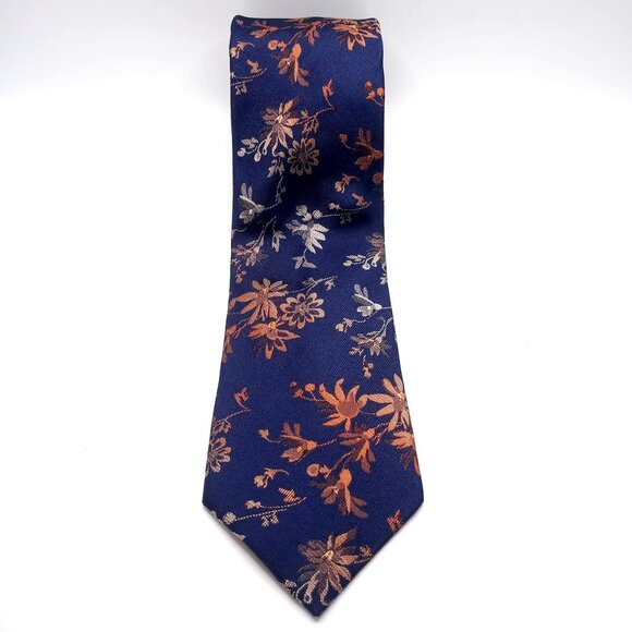 Murano | Accessories | Murano Mens Tie 0 Silk Floral Patterns Navy ...